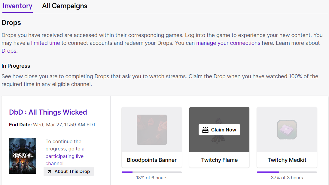 Twitch Drops – BHVR Account